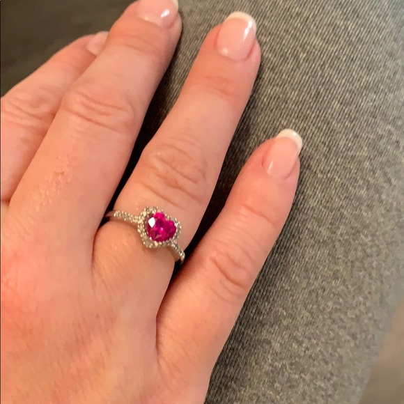 Kay Jewelers | Jewelry | Labcreated Ruby Heart Ring Kay 1 Ct Diamonds ...